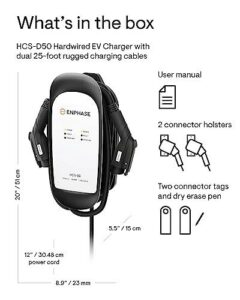 ClipperCreek HCS-D50 Level 2 Dual Hardwired Electric Vehicle (EV) Charging Station (240 Volt ...