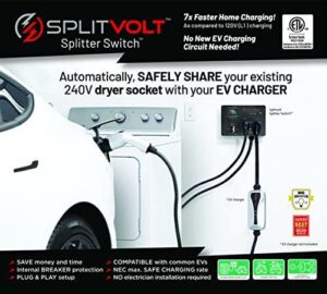 Splitvolt NEMA 14-30 Splitter Switch, Good for EV Charger (240 Volt, 24 ...