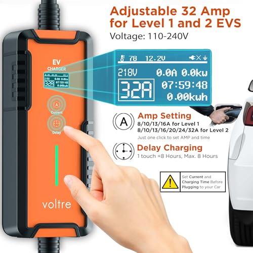 Voltre Level 1+2 Portable Electric Vehicle (EV) Charger (100-240 Volt ...